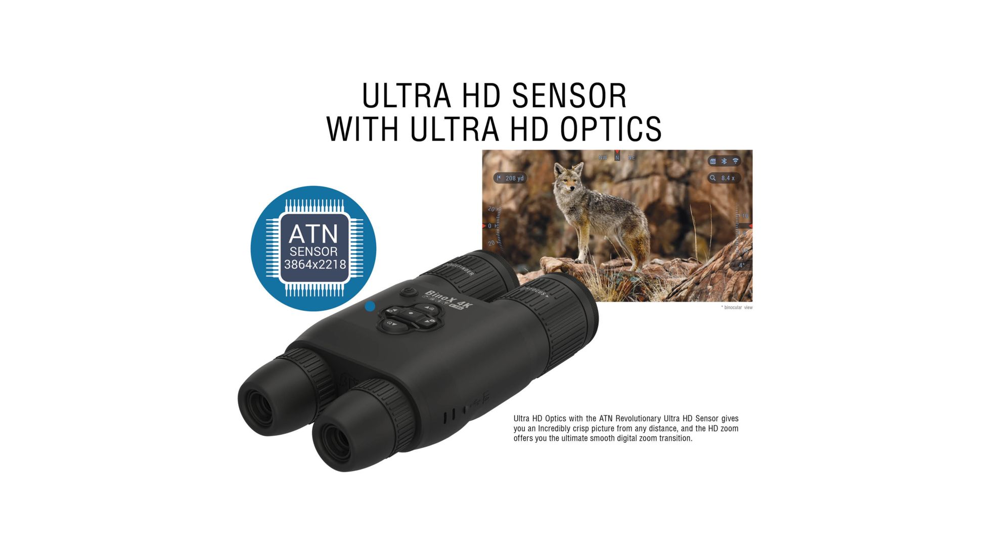 ATN Rangefinder BinoX 4K 4-16x40mm Smart Day/Night Rangefinder ...
