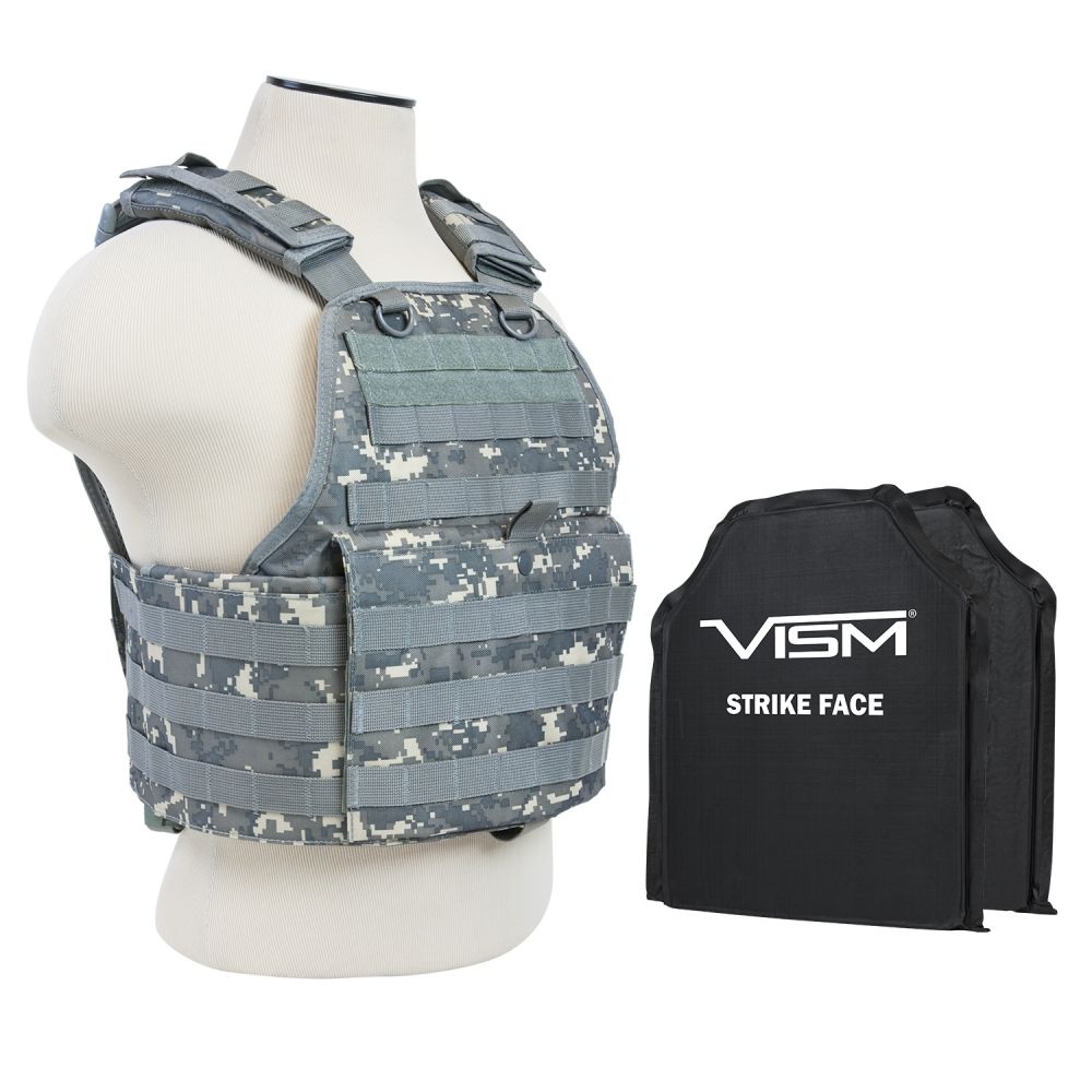 Vism 2924 Series Plate Carrier Vest w/ Two Ballistic Plates FREE S&H ...